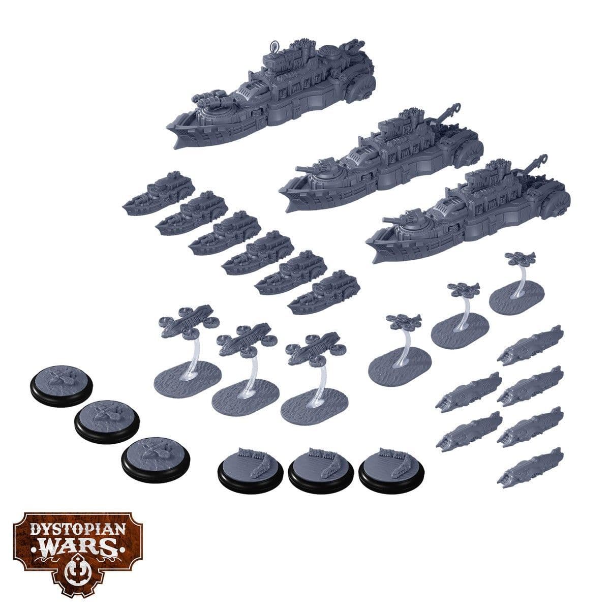 Warcradle Studios Dystopian Wars The Union Senator Battlefleet Set